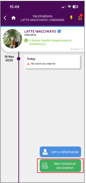 FEI HorseApp Vaccination Module - British Equestrian